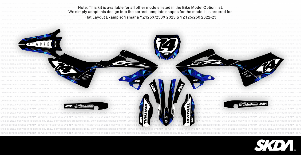 RIDGE Blk/Blue YZ Full Graphics Kit | SKDA USA