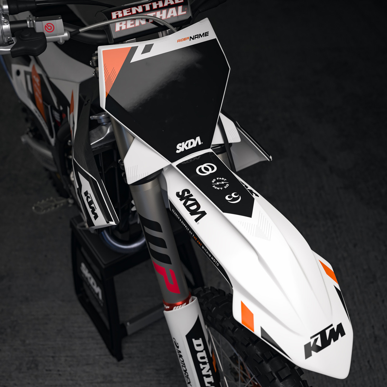 SLEEK White KTM Full Graphics Kit | SKDA USA