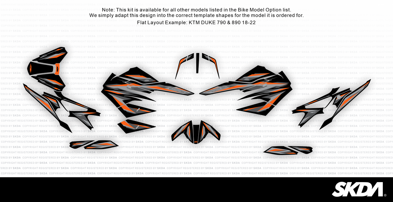 SCHEME Black KTM Duke Full Graphics Kit | SKDA USA