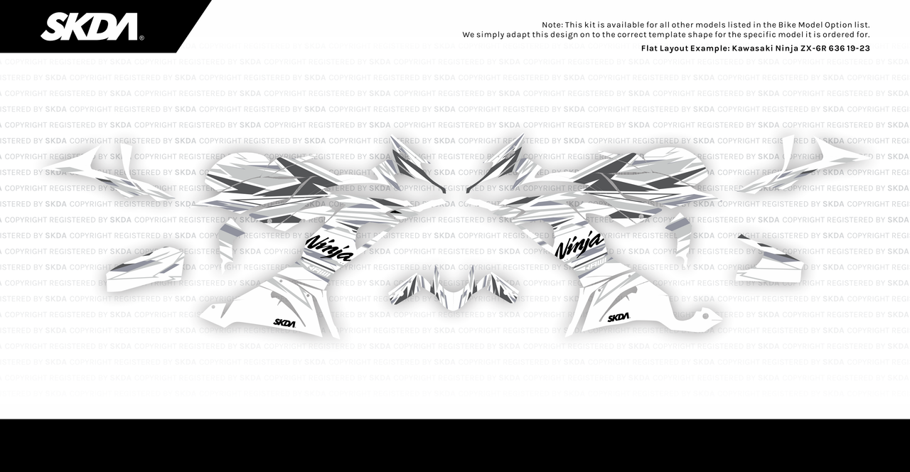 CENTRO Wht/Grey Ninja Full Graphics Kit | SKDA USA