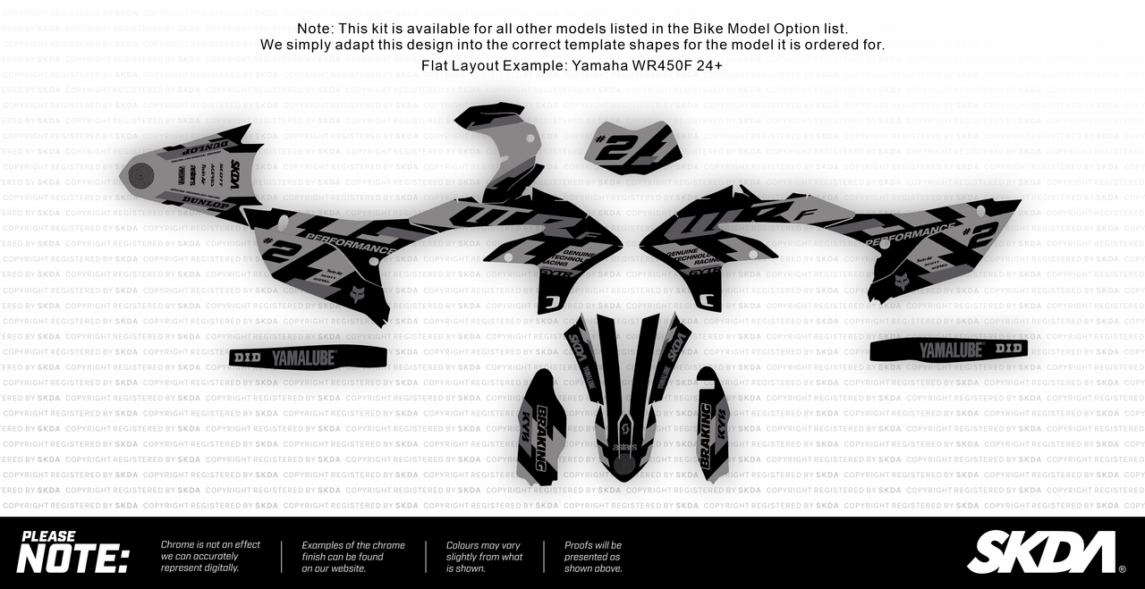 AXE CHROME Silver YZF/WRF Full Graphics Kit | SKDA USA