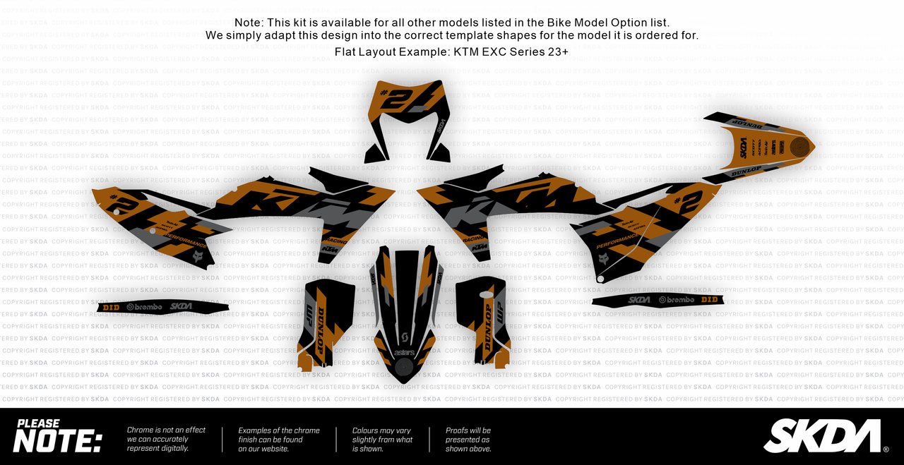 AXE CHROME Bronze KTM Full Graphics Kit | SKDA USA