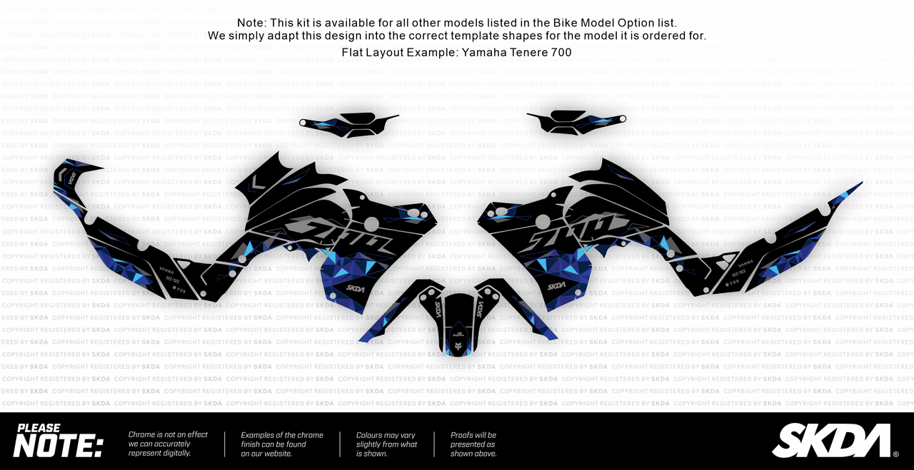 RIDGE CHROME Blk/Blue T7 Full Graphics Kit | SKDA USA