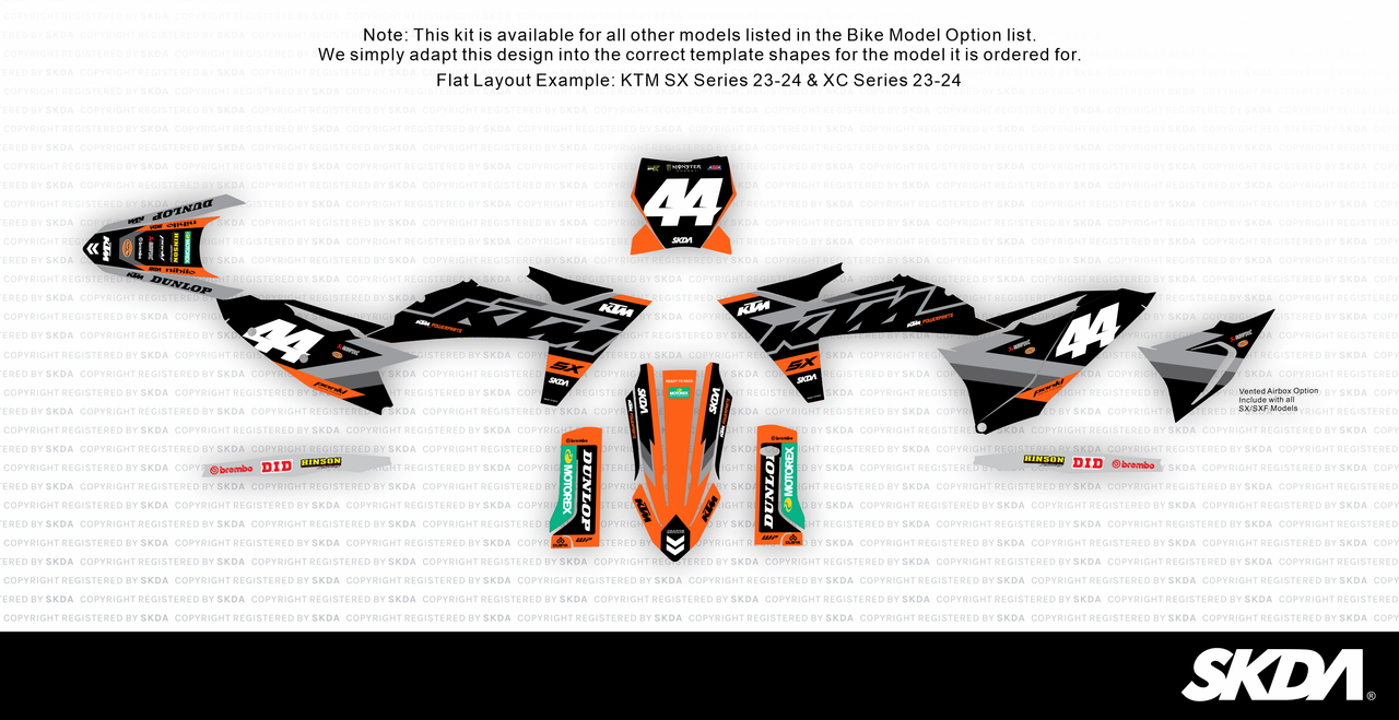 SHADED Blk/Grey KTM Full Graphics Kit | SKDA USA