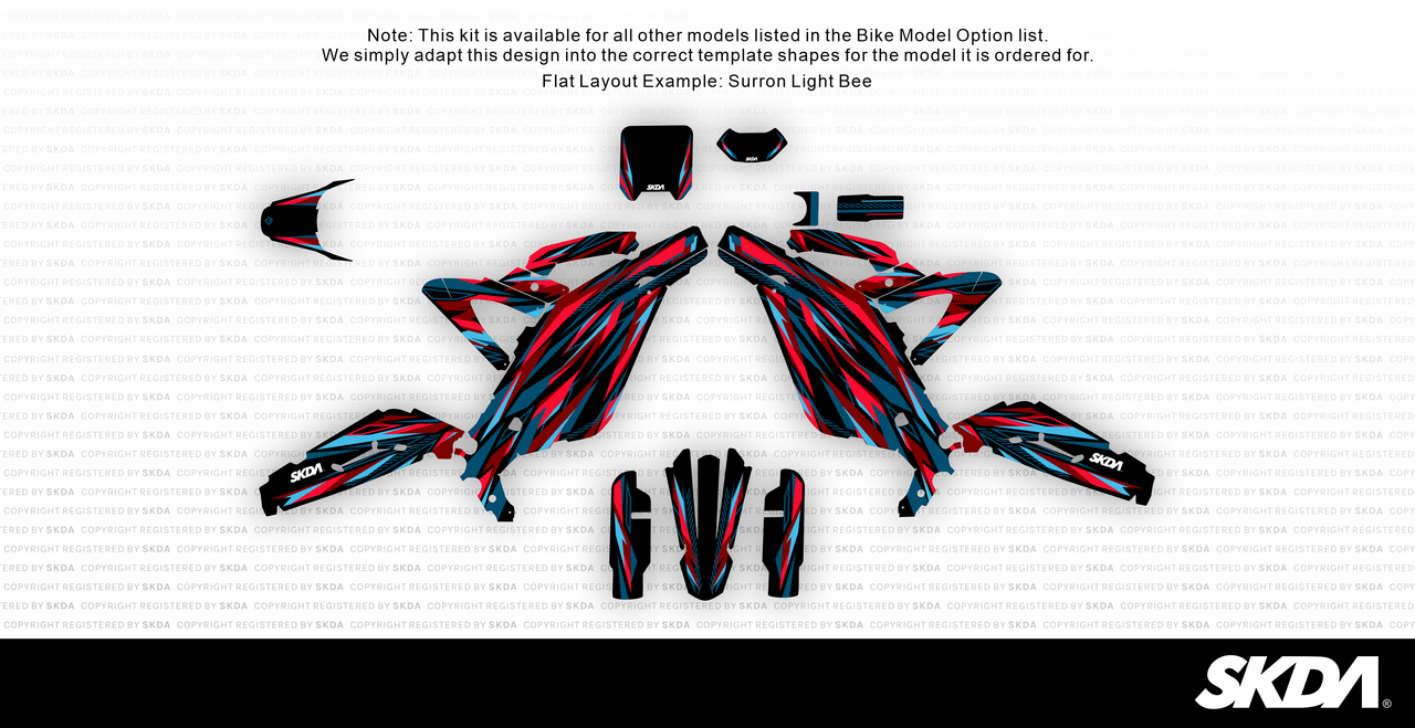 CENTRO Red Surron Full Graphics Kit | SKDA USA