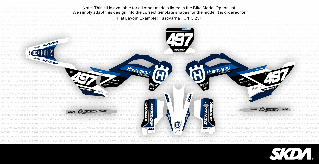 STEALTH Navy Husqvarna Full Graphics Kit | SKDA USA