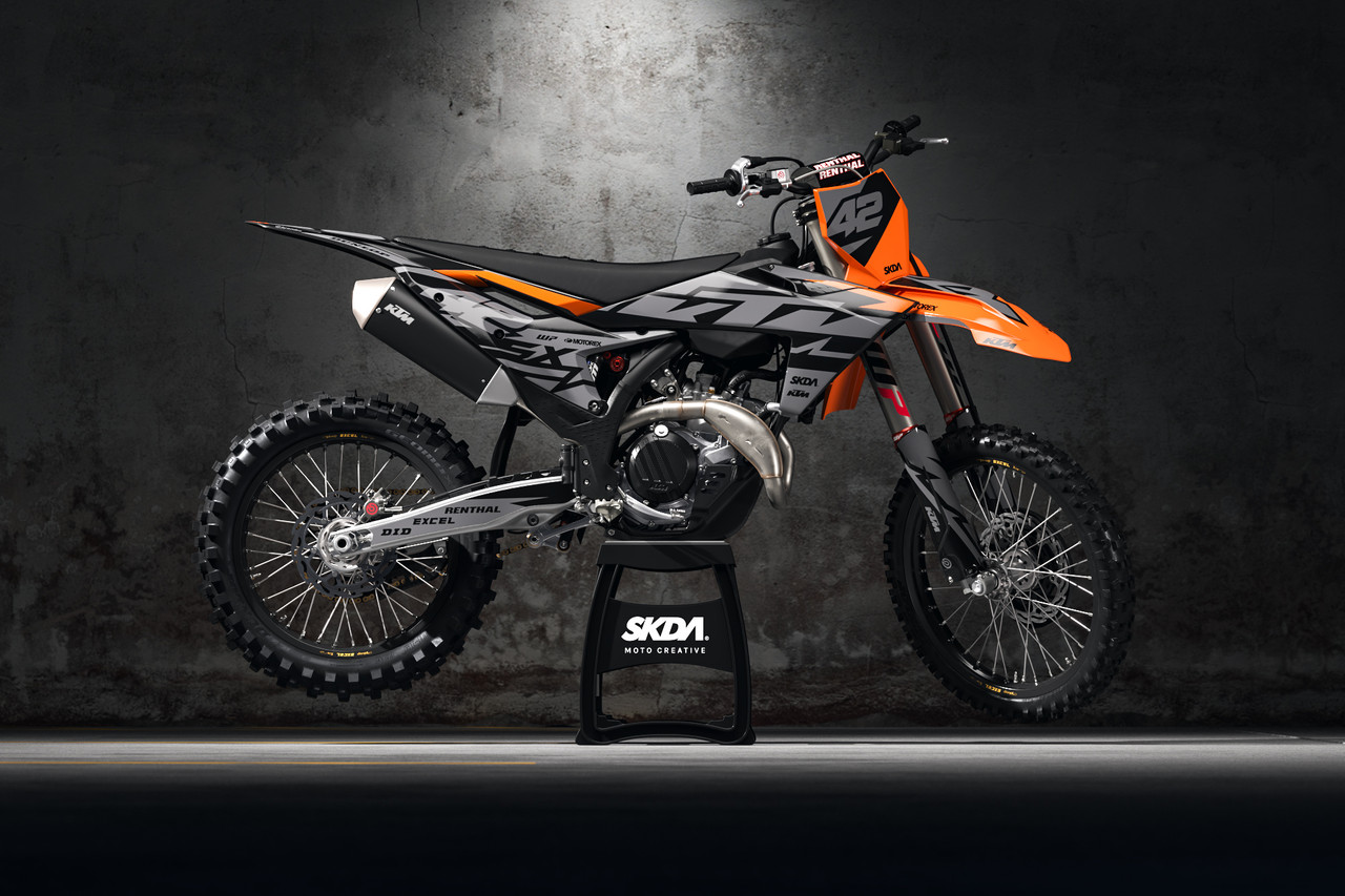 FLUSH Grey KTM Full Graphics Kit | SKDA USA