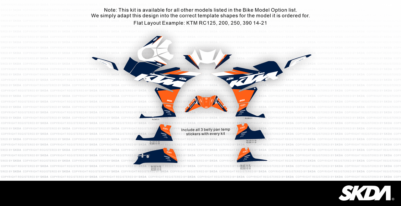 CENTRALIZE White KTM RC Full Graphics Kit | SKDA USA
