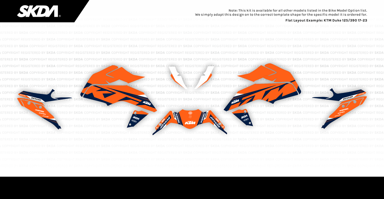 CENTRALIZE Navy KTM Duke Full Graphics Kit | SKDA USA