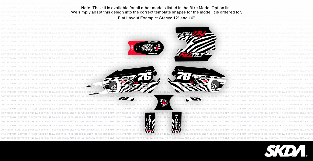 TILT BLK/WHT Stacyc Full Graphics Kit | SKDA USA
