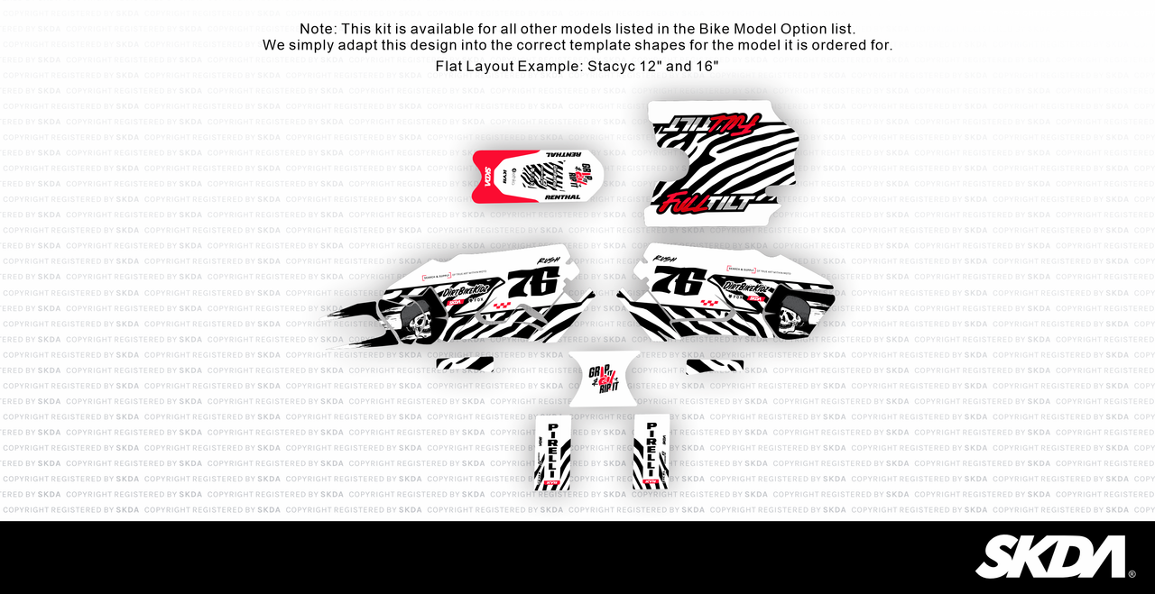 TILT WHT/BLK Stacyc Full Graphics Kit | SKDA USA