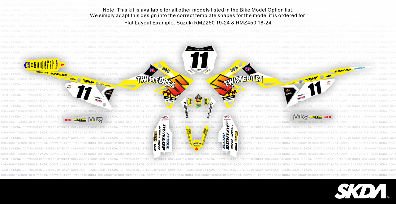 24 TWISTED TEA RETRO Suzuki Full Graphics Kit | SKDA USA