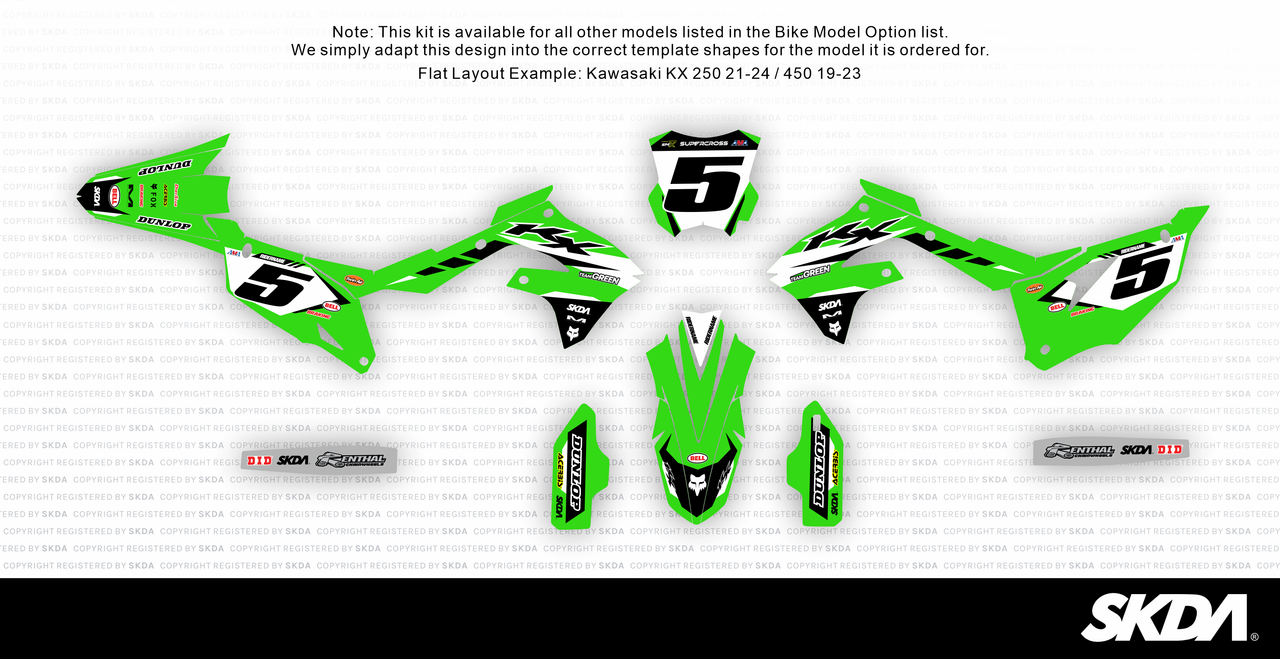 Kawasaki KX/KXF Graphics Kit - by SKDA