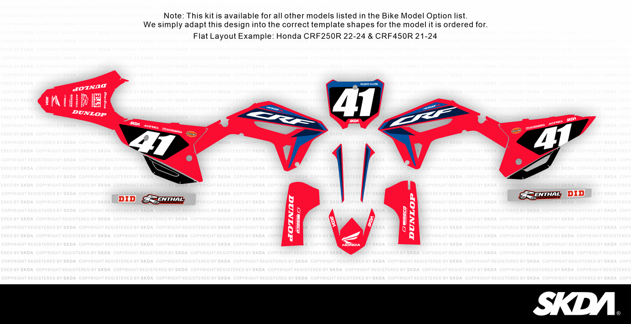 AERO Red/Navy CR/CRF Full Graphics Kit | SKDA USA