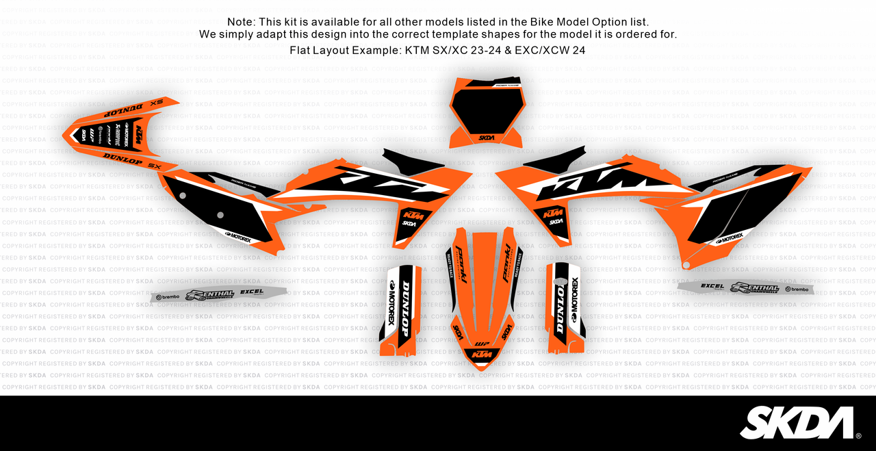 SPUR Orange KTM Full Graphics Kit | SKDA USA