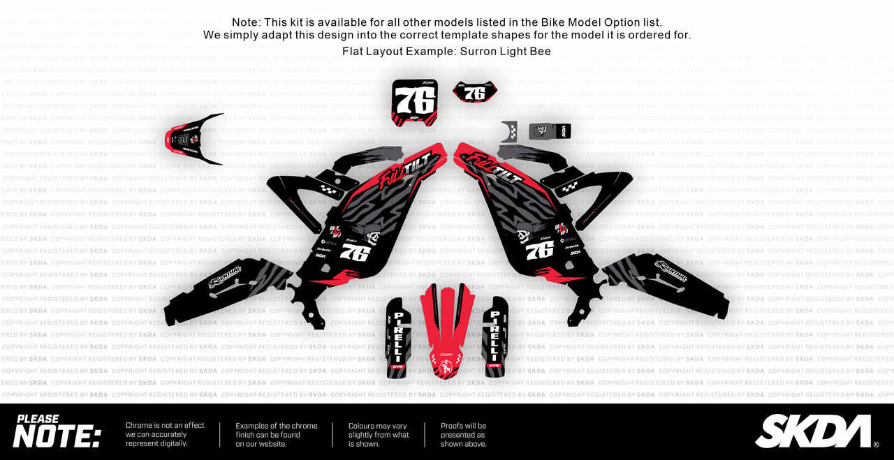 TILT CHROME Red Surron Full Graphics Kit - SKDA - US Store