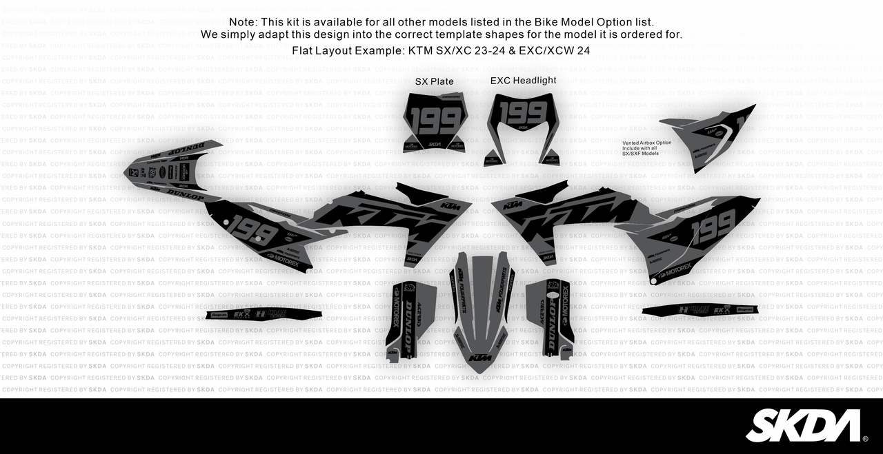 VISION Grey KTM Full Graphics Kit | SKDA USA