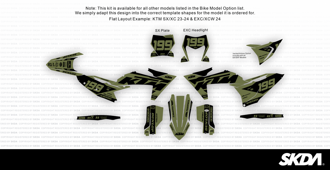 VISION Khaki KTM Full Graphics Kit | SKDA USA