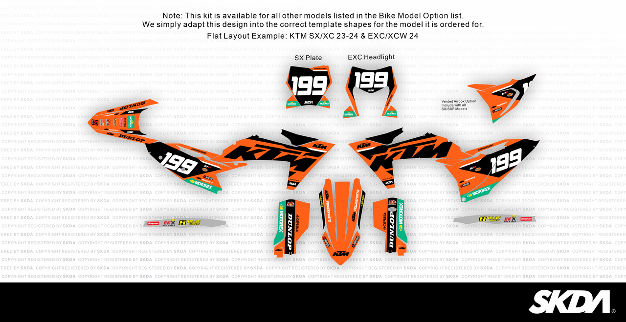 VISION Orange KTM Full Graphics Kit | SKDA USA
