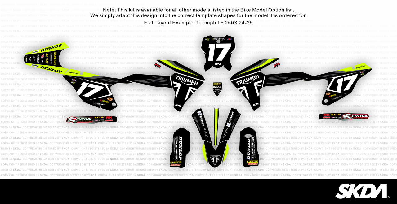 24 Factory NEON Triumph TF Replica Graphics Kit - SKDA - US Store