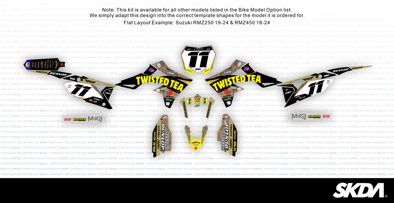 24 TWISTED TEA MILITARY Suzuki Full Graphics Kit | SKDA USA