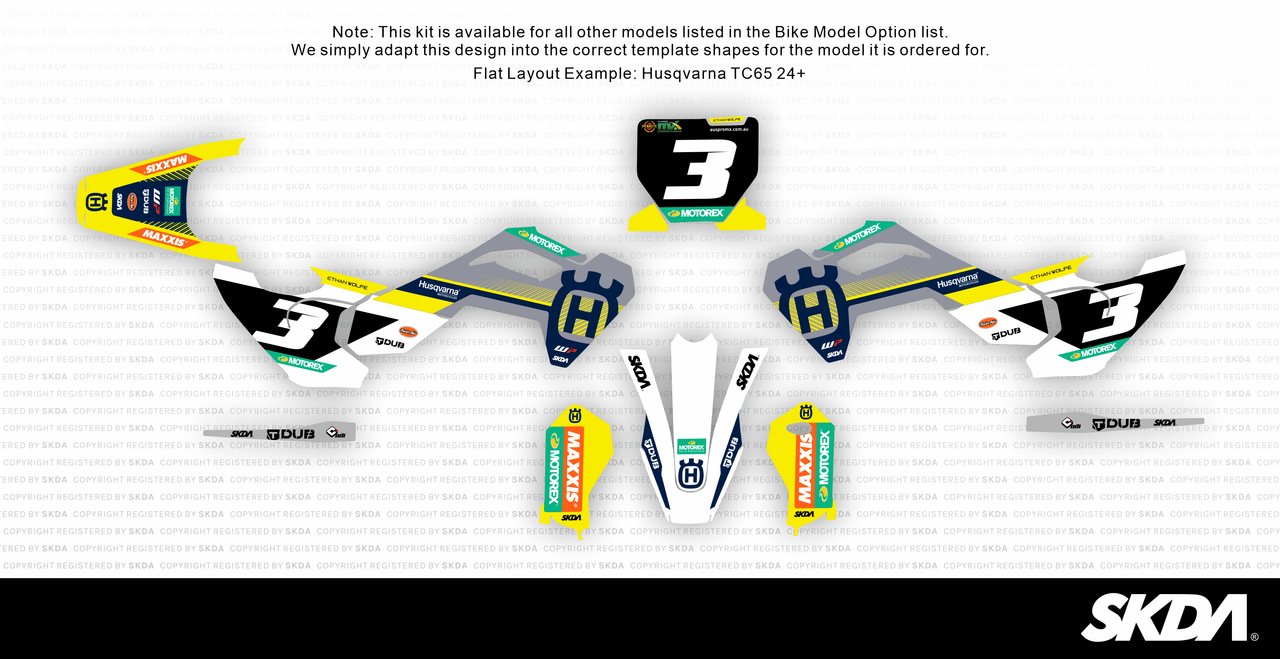 24 AU FACTORY Husqvarna Mini Full Graphics Kit | SKDA USA