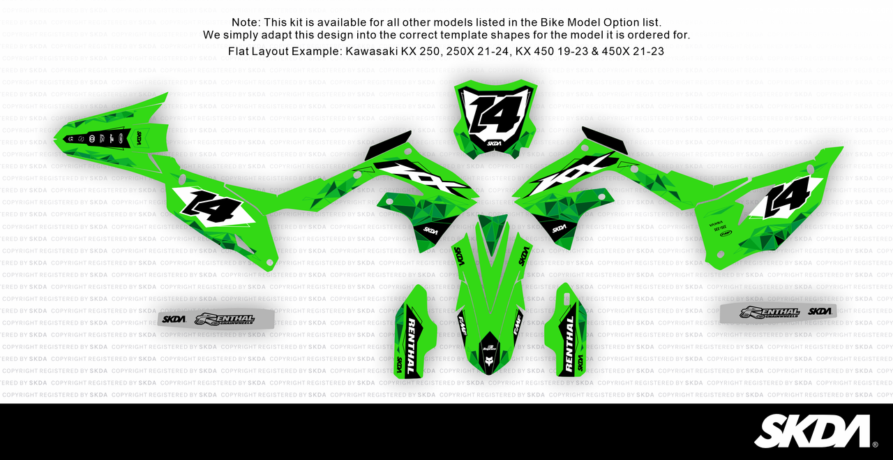 Kawasaki KX/KXF Graphics Kit - by SKDA