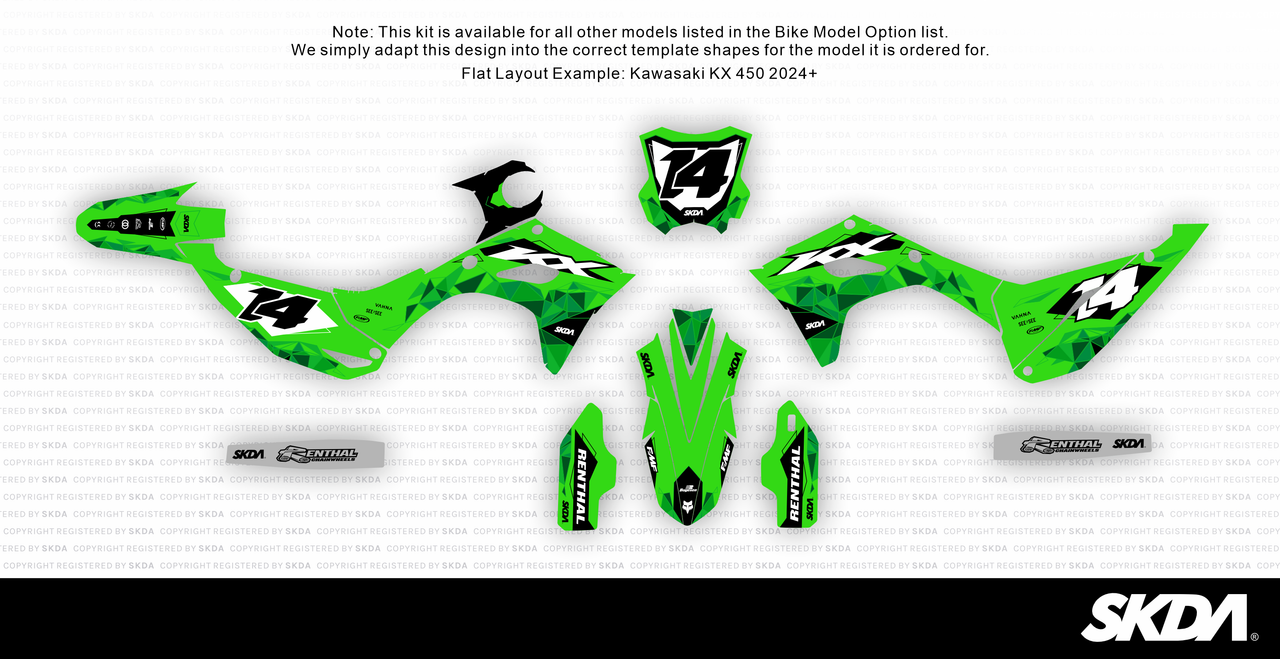 Kawasaki KX/KXF Graphics Kit - by SKDA