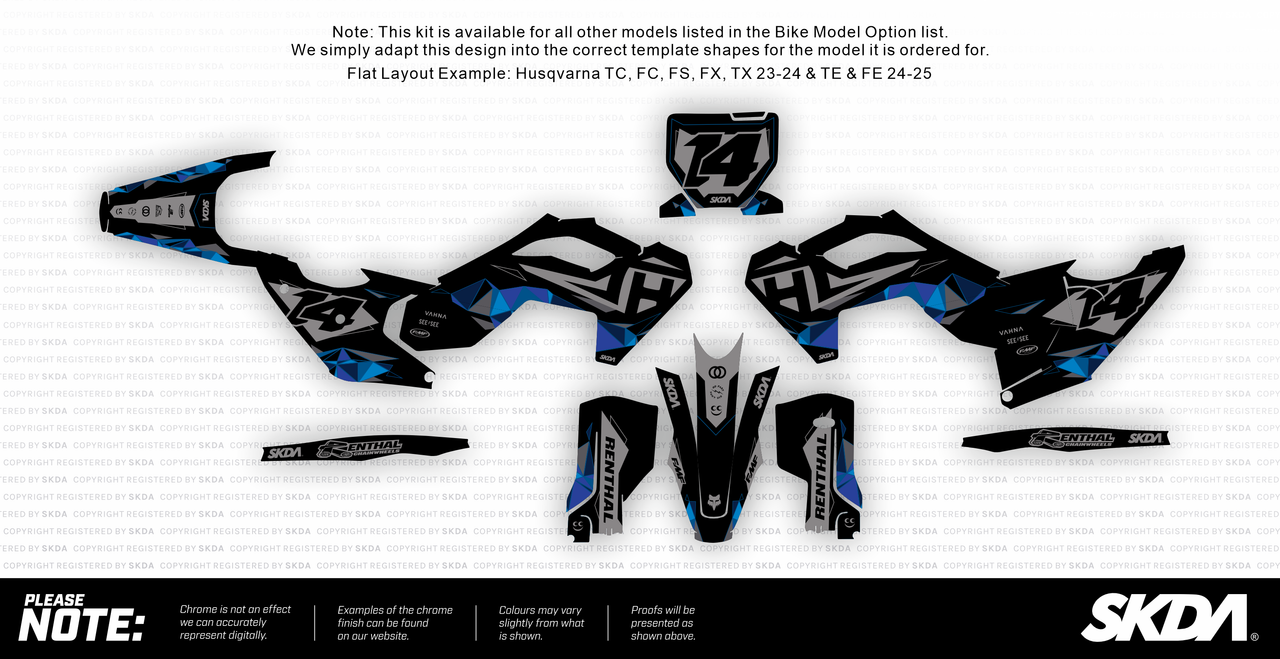 RIDGE CHROME Black Husqvarna Full Graphics Kit | SKDA USA