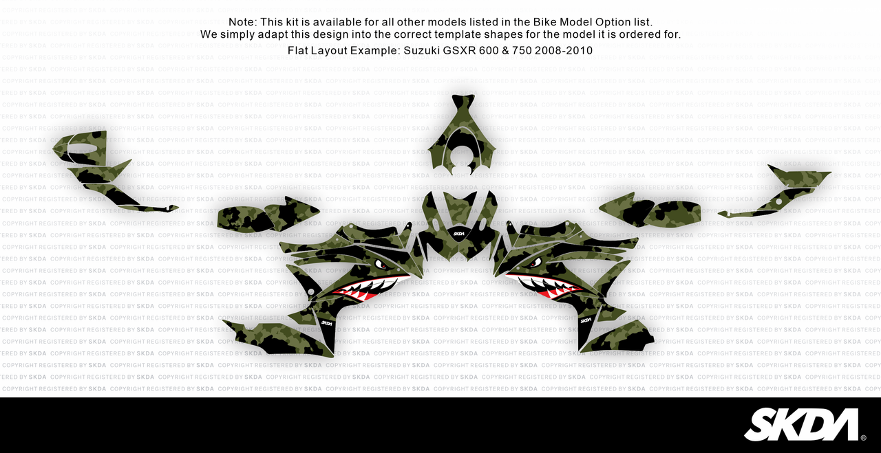 BOMBER Khaki Suzuki GSXR Full Graphics Kit | SKDA USA