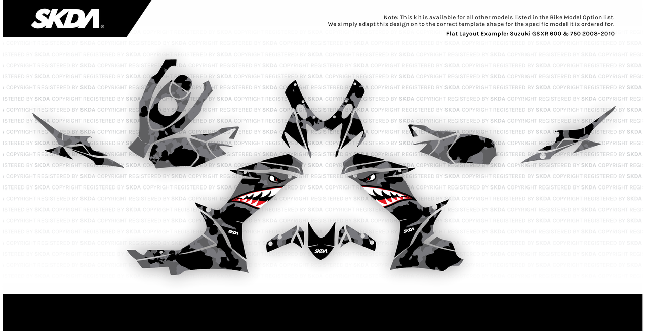 BOMBER Black Suzuki GSXR Full Graphics Kit | SKDA USA