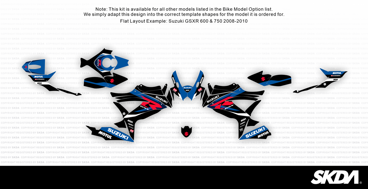 ZEPHYR Blk/Blue Suzuki GSXR Full Graphics Kit | SKDA USA