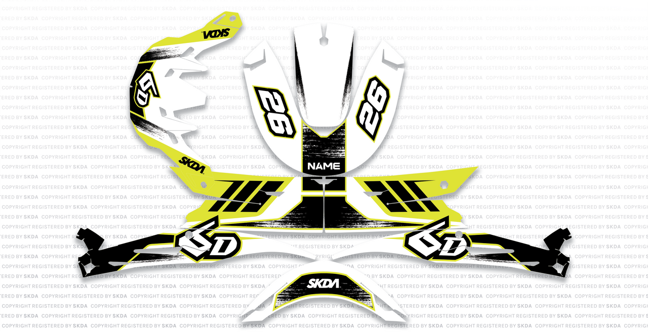 SCRAP Yellow 6D Helmet Graphics Kit | SKDA USA