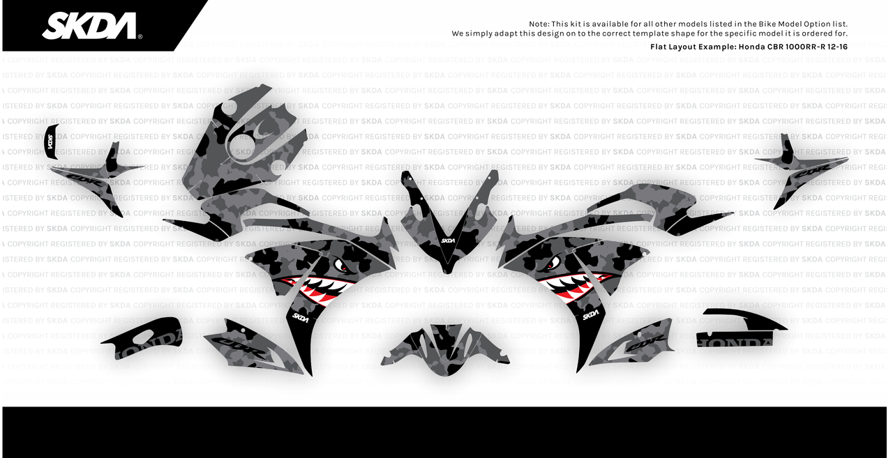BOMBER Black CBR Full Graphics Kit | SKDA USA
