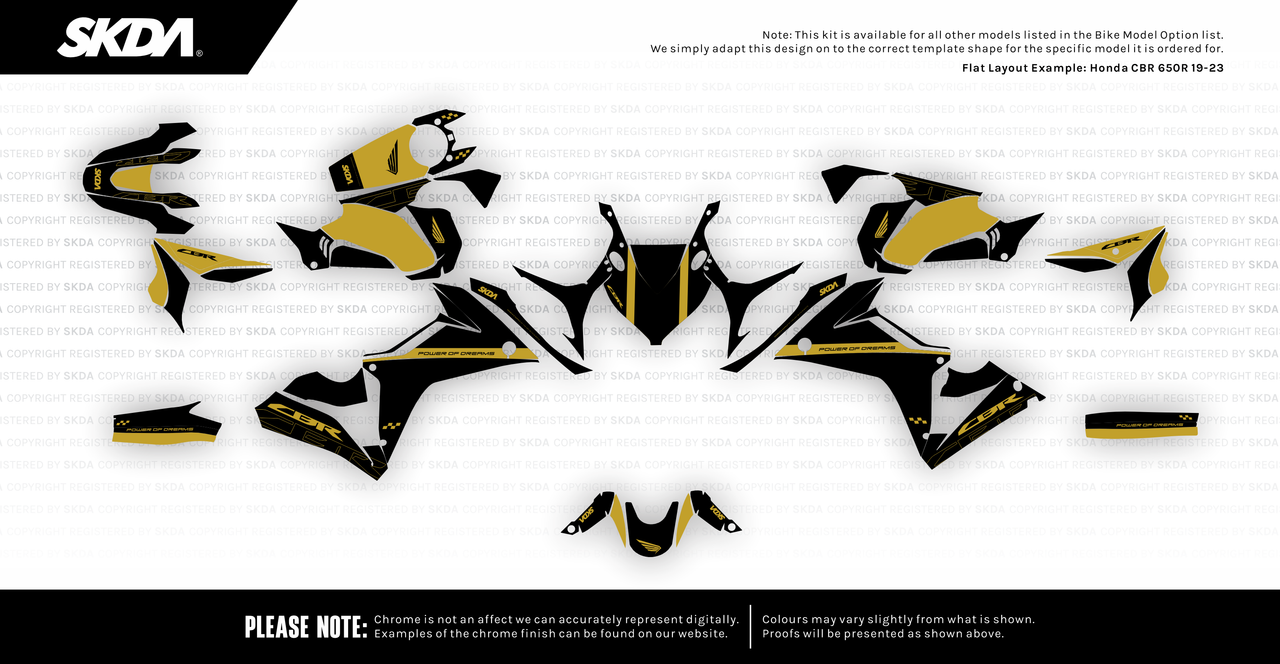 POWER CHROME Gold CBR Full Graphics Kit | SKDA USA