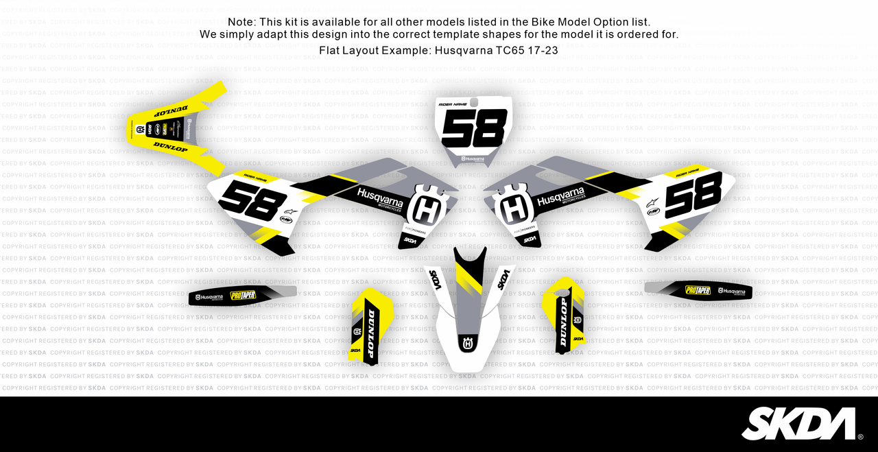 ZOOM OEM Husqvarna Mini Bike Full Graphics Kit - SKDA - US Store