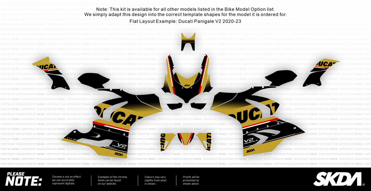 VERSARIO Blk/Gold Panigale Full Graphics Kit | SKDA USA