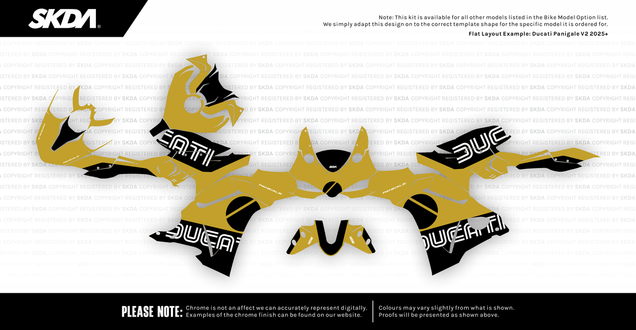 MAGNITUDE CHROME Gold Panigale Full Graphics Kit | SKDA USA