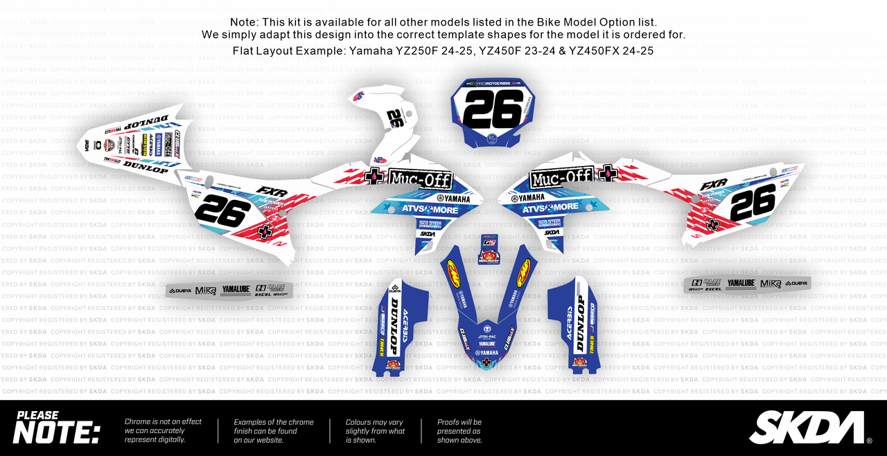 24 CLUBMX REDBUD CHROME YZF/WRF Full Graphics Kit | SKDA USA