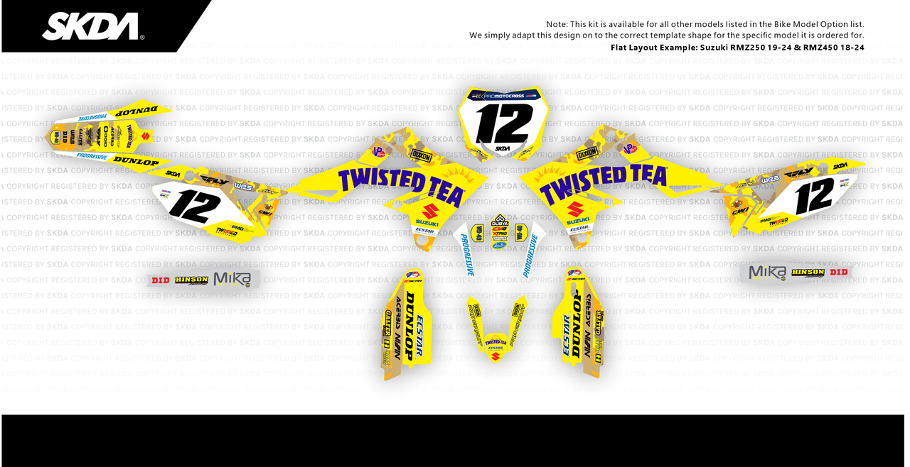 24.5 TWISTED TEA MILITARY Suzuki Graphics Kit | SKDA USA
