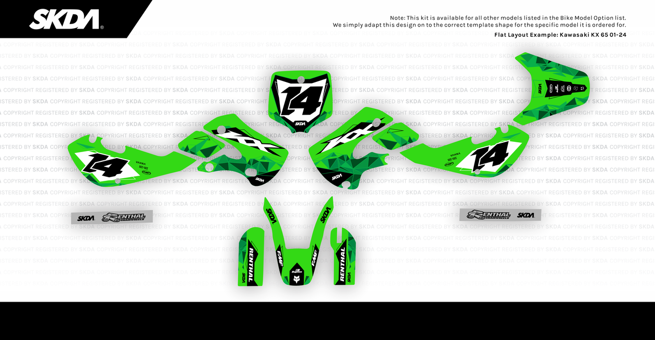 RIDGE Green Kawasaki Mini Full Graphics Kit | SKDA USA