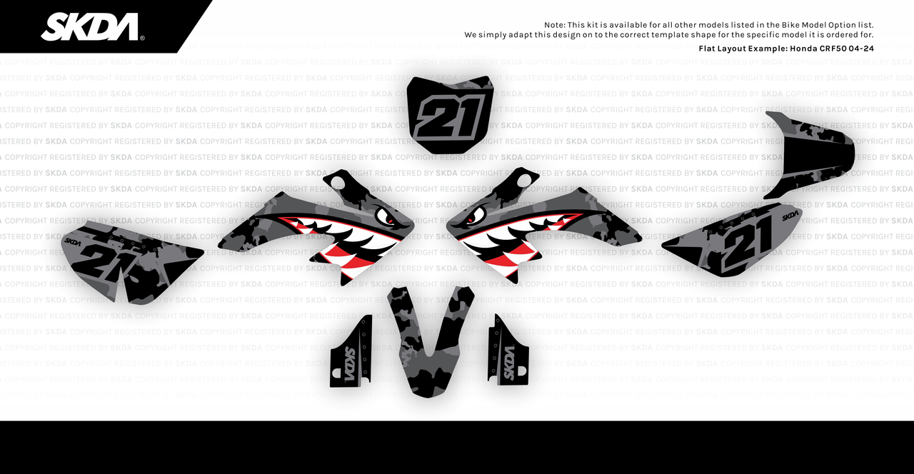 BOMBER Black Honda Mini Full Graphics Kit | SKDA USA