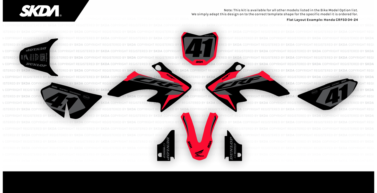 AERO Blk/Red Honda Mini Full Graphics Kit | SKDA USA
