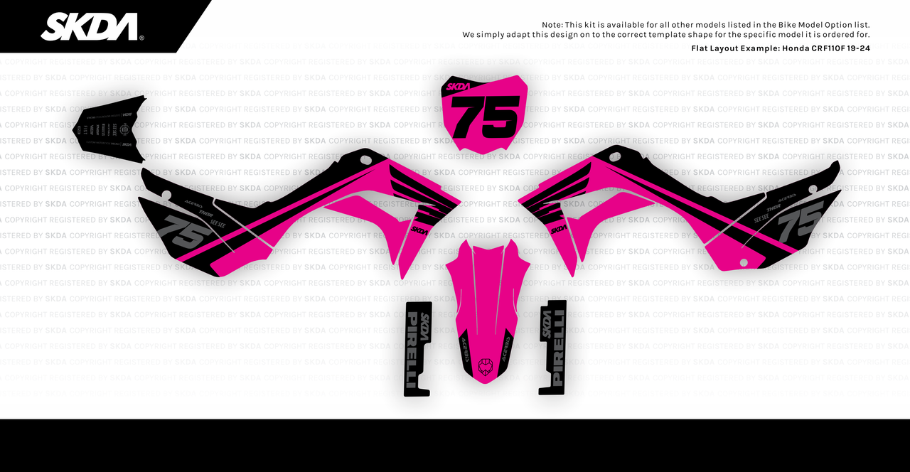 DIVIDE Pink/Blk Honda Mini Full Graphics Kit | SKDA USA