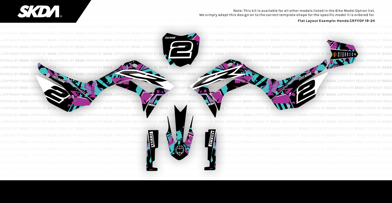 SHATTER Teal Honda Mini Full Graphics Kit | SKDA USA