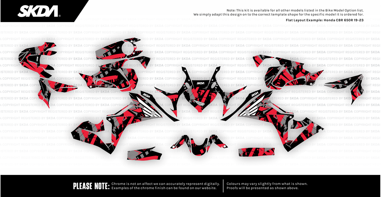 SHATTER CHROME Red CBR Full Graphics Kit | SKDA USA