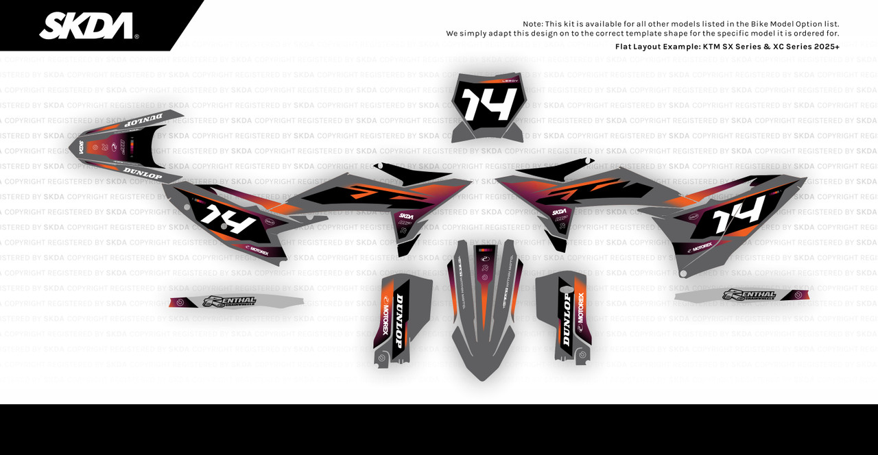 HUE Grey KTM Full Graphics Kit | SKDA USA