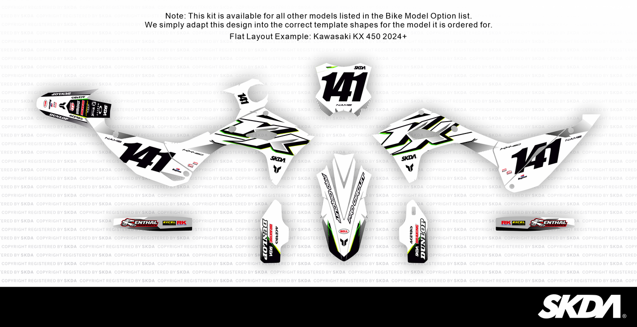 WIDE White KX/KXF Full Graphics Kit | SKDA USA