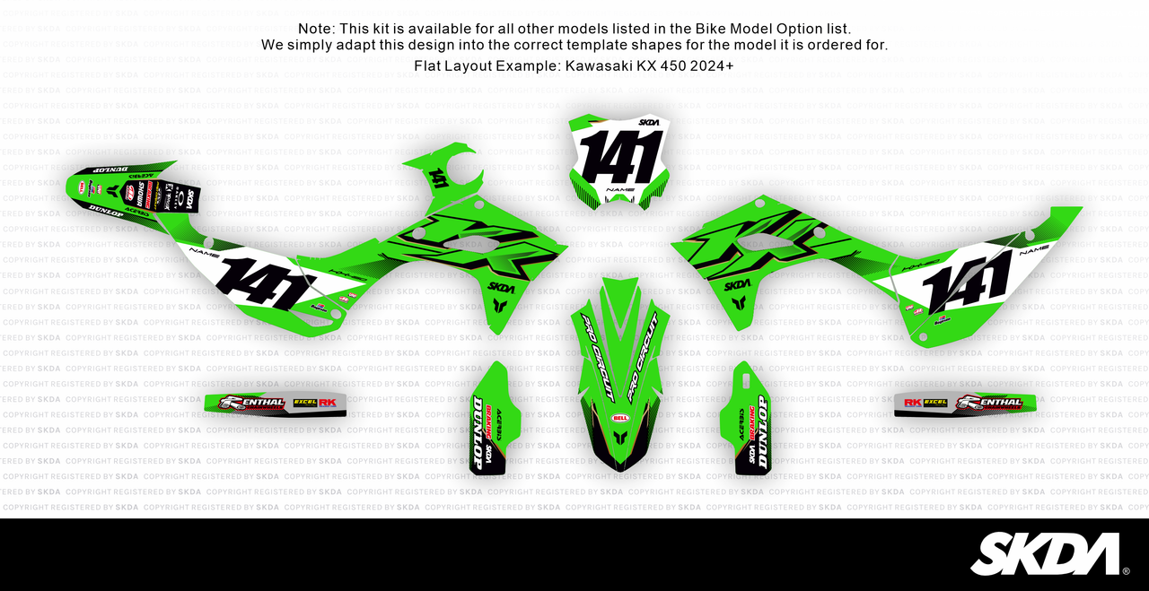 Kawasaki KX/KXF Full Graphics Kit - by SKDA Moto Creative.