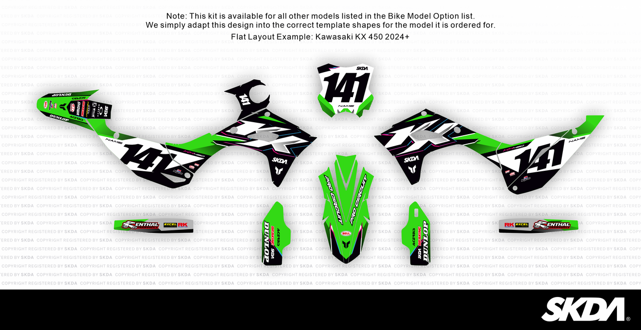 WIDE Black KX/KXF Full Graphics Kit | SKDA USA